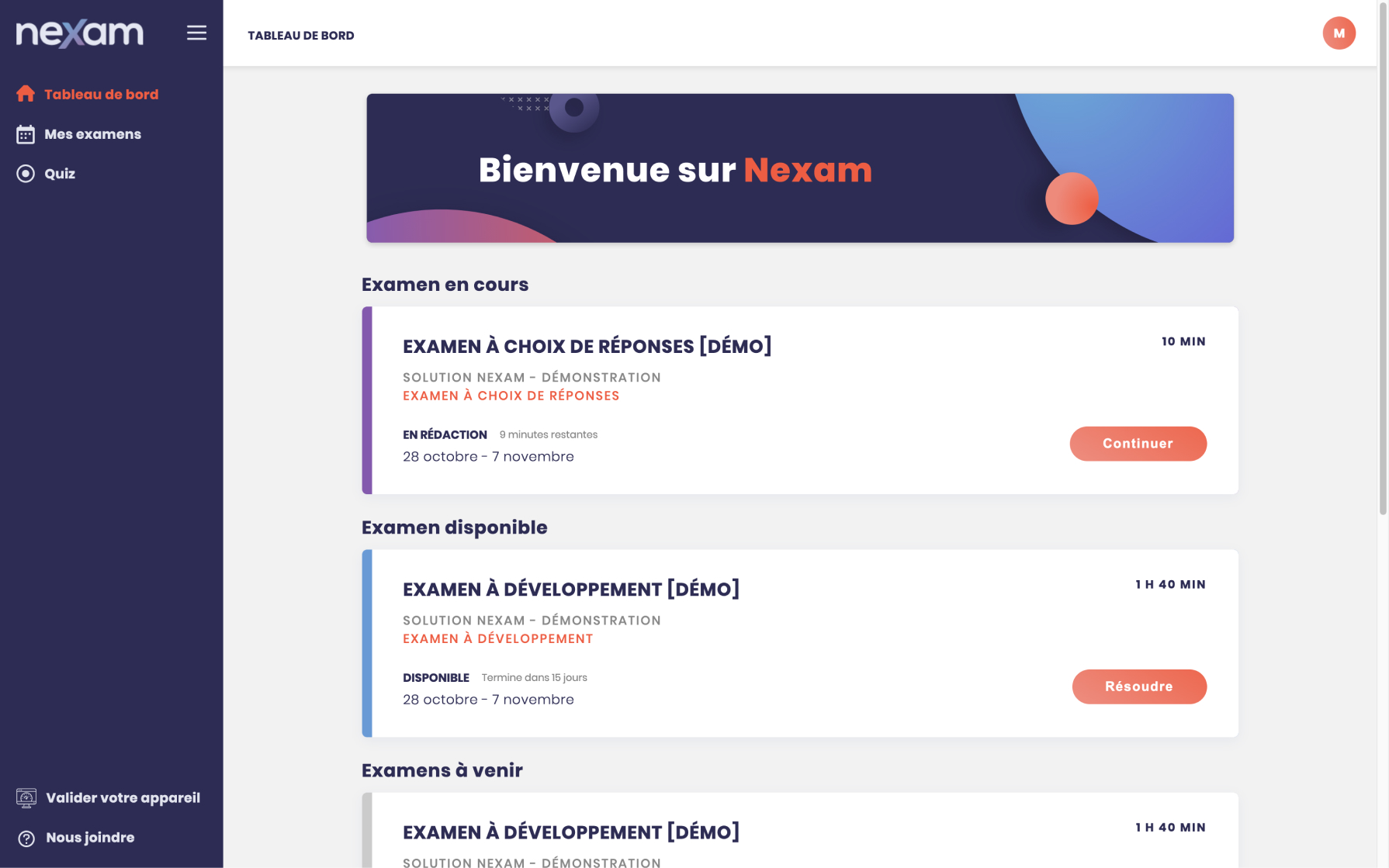 Nexam - La solution pour rédiger et corriger les examens en ligne